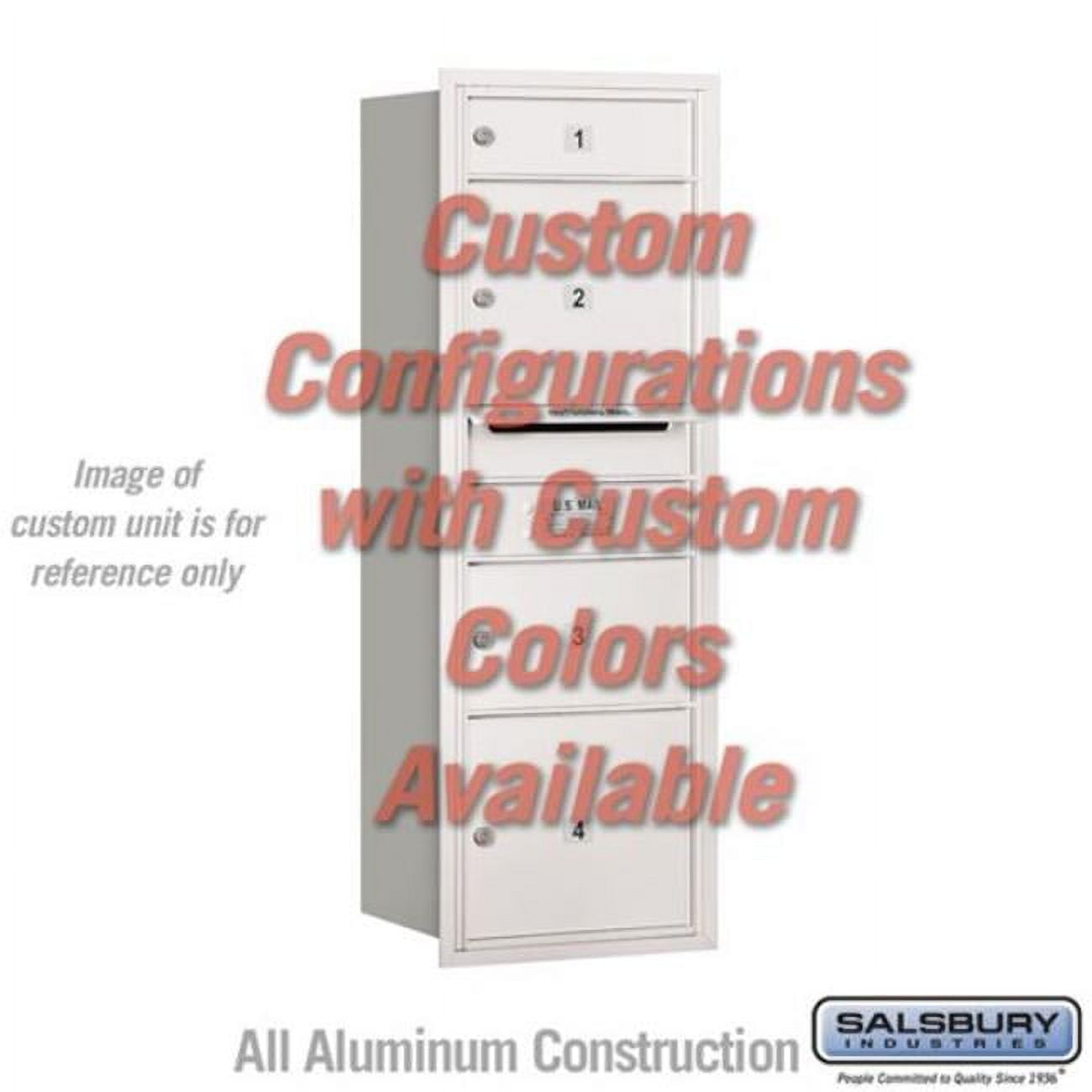 Salsbury Industries 11 Door Height Unit 41.375 in. Rear Loading & USPS Access Recessed Mounted ...