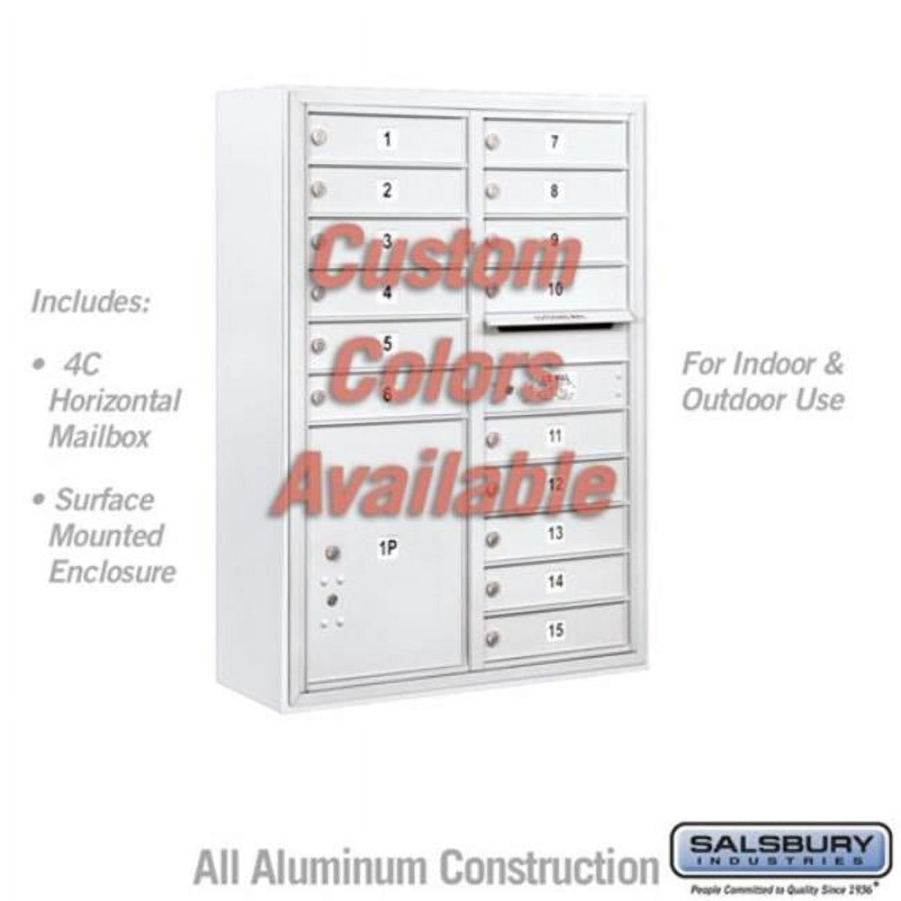Salsbury Industries 11 Door Height Unit 42 in. Custom Front Loading USPS Access Surface Mounted ...