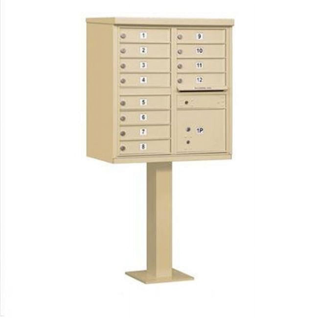 Cluster Box Unit with 12 Doors and 1 Parcel Locker in Sandstone with ...