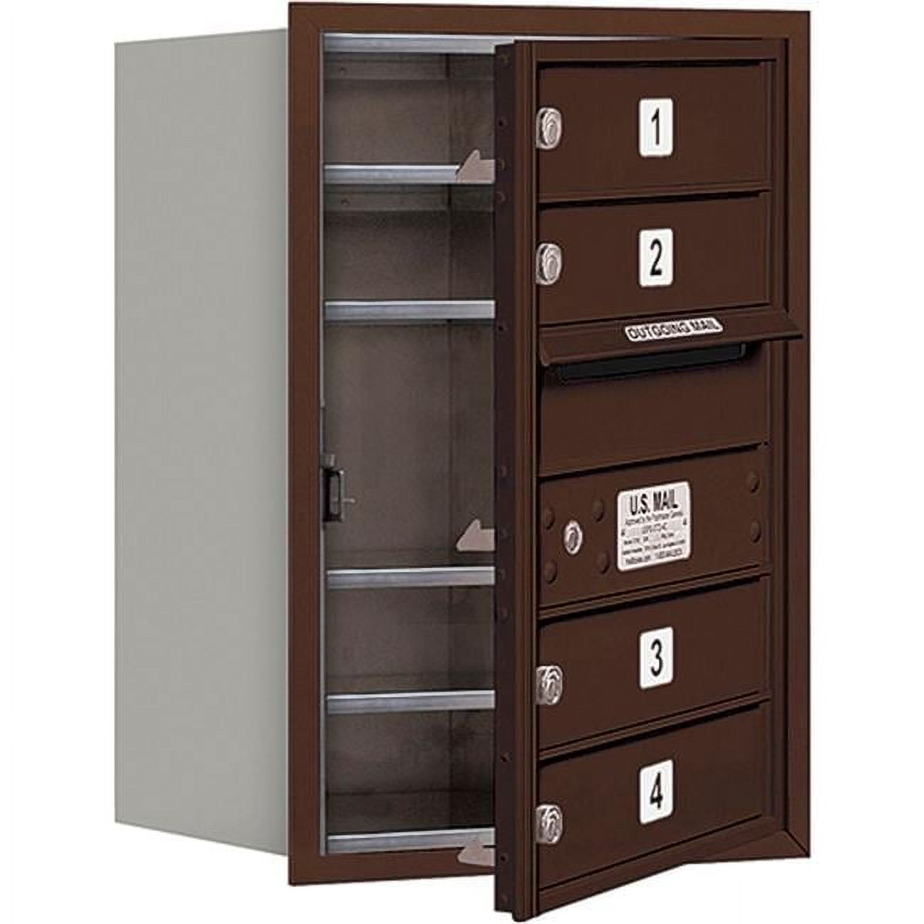 6 Door High Recessed Mounted 4C Horizontal Mailbox with 4 Doors in ...