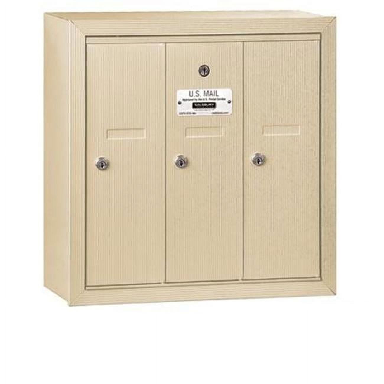 Salsbury Industries 3503SSU Vertical Mailbox - 3 Doors - Sandstone ...