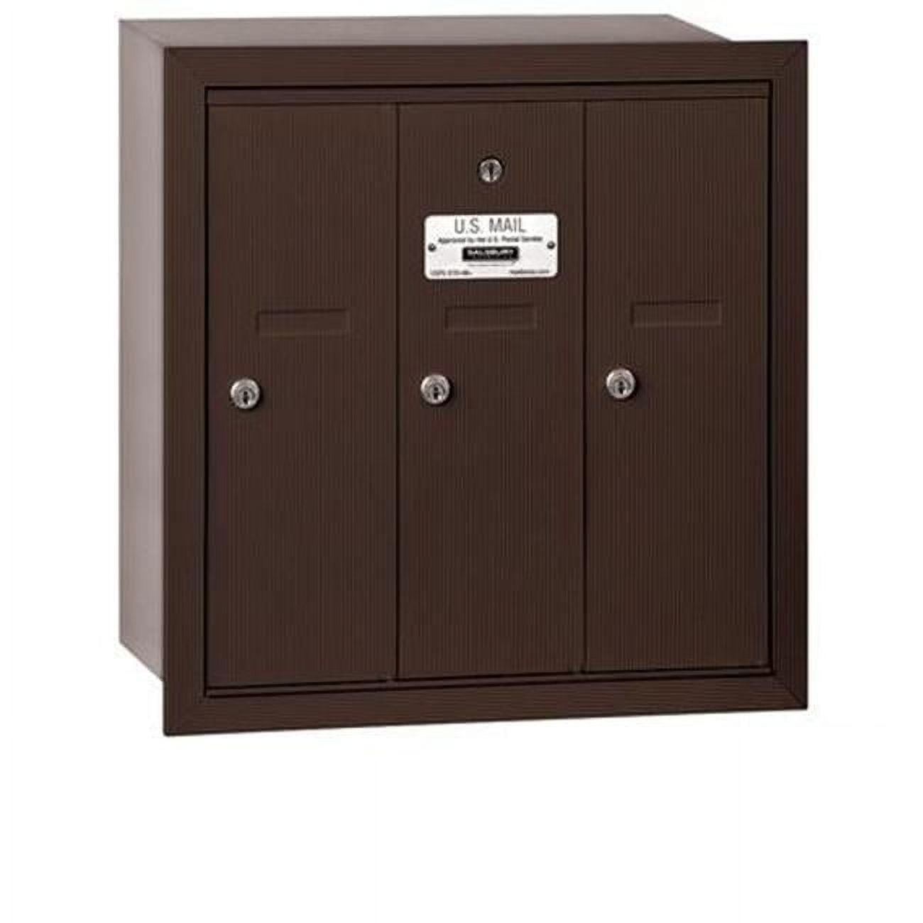 Salsbury Industries 3503ZRU Vertical Mailbox - 3 Doors - Bronze ...