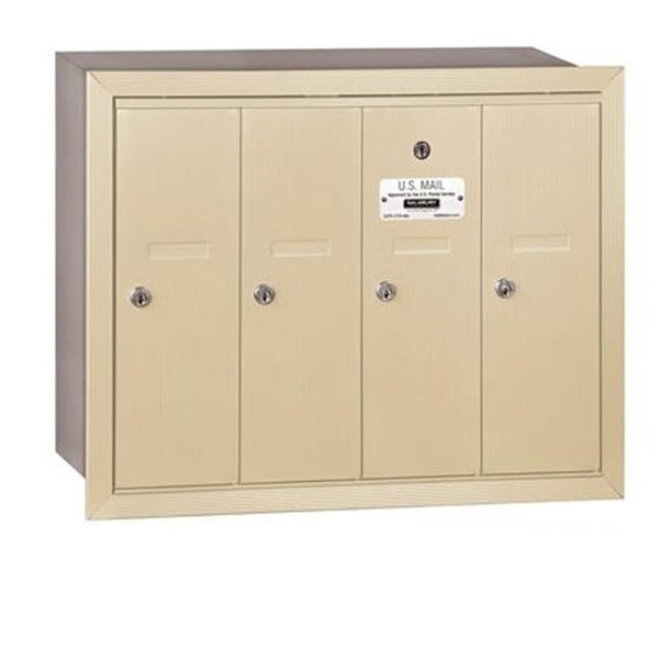 Salsbury Industries 3504SRU Vertical Mailbox - 4 Doors - Sandstone ...