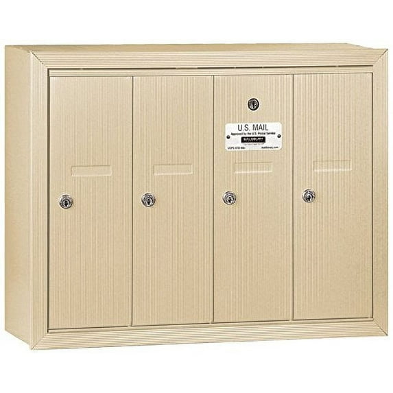 Salsbury Industries 3504SSU Vertical Mailbox, 4-Door, Locking, Wall ...