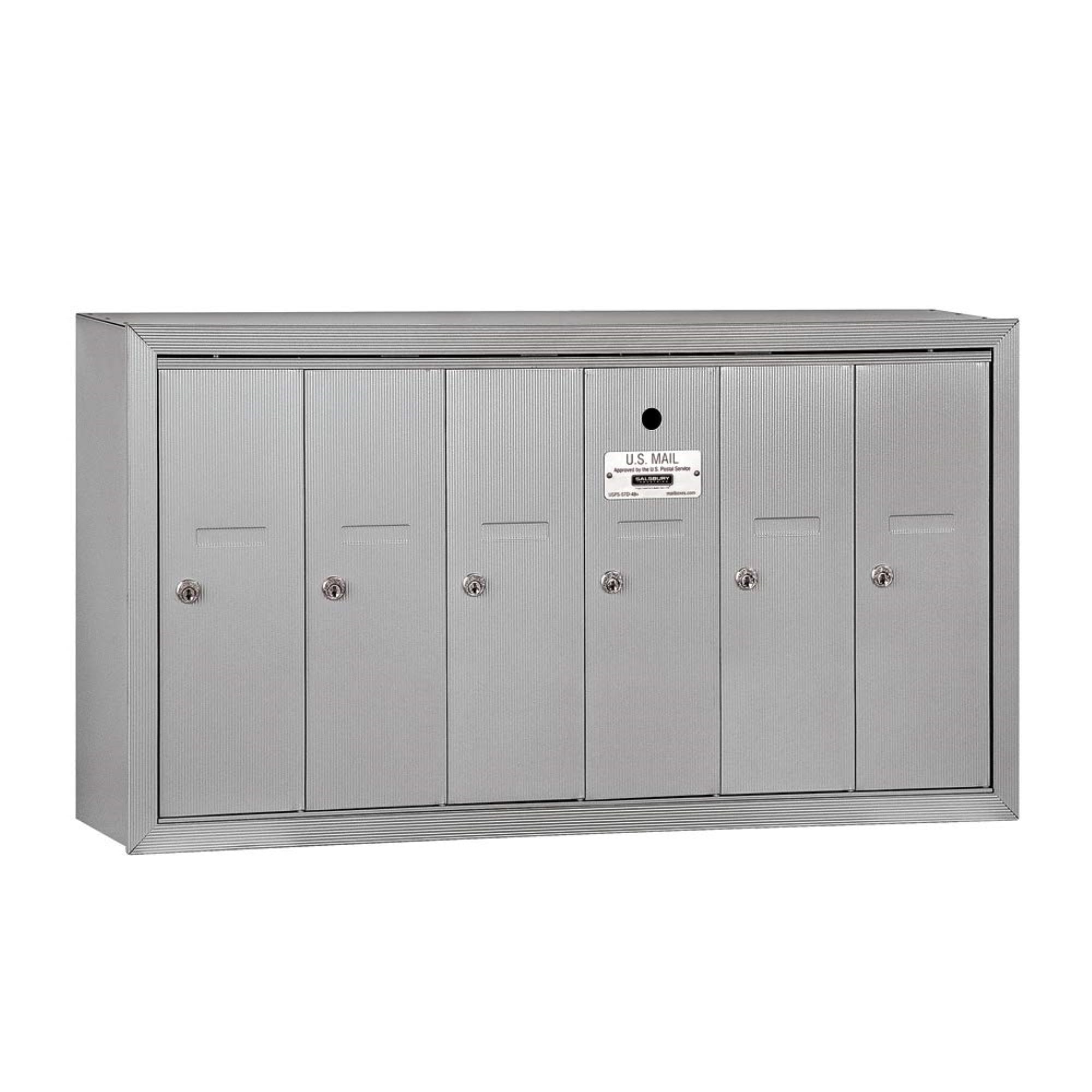 Vertical Mailbox - 6 Doors - Aluminum - Surface Mounted - USPS Access ...