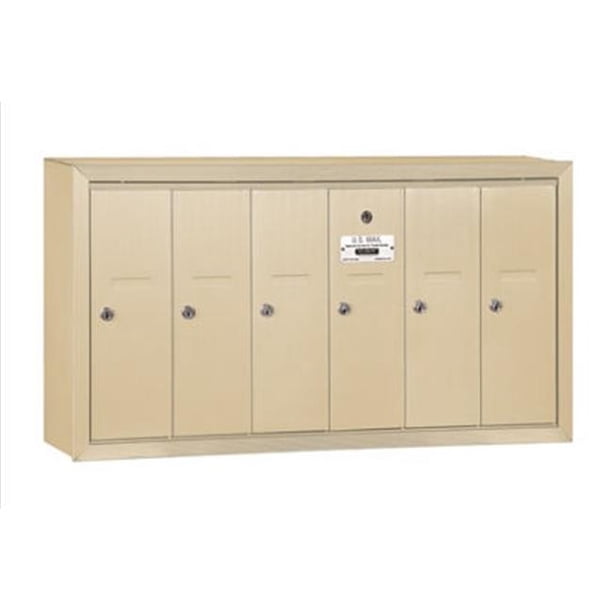 Salsbury Industries 3506SSU Vertical Mailbox - 6 Doors - Sandstone ...