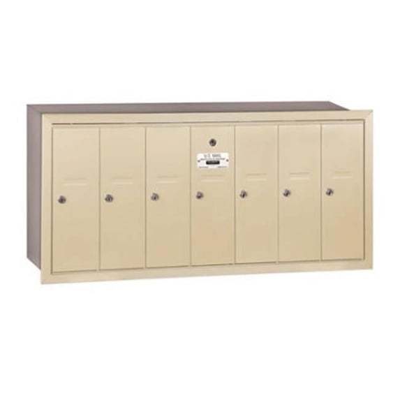 Vertical Mailbox - 7 Doors - Sandstone - Recessed Mounted - USPS Access ...