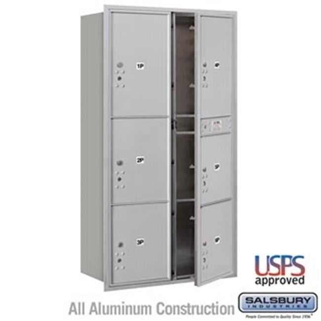 Maximum Height Recessed Mounted 4C Horizontal Parcel Locker with 6 Parcel Lockers in Aluminum ...
