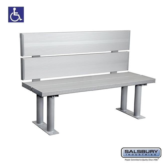 Salsbury Industries 48 in. Wide Aluminum ADA Locker Bench with Back ...