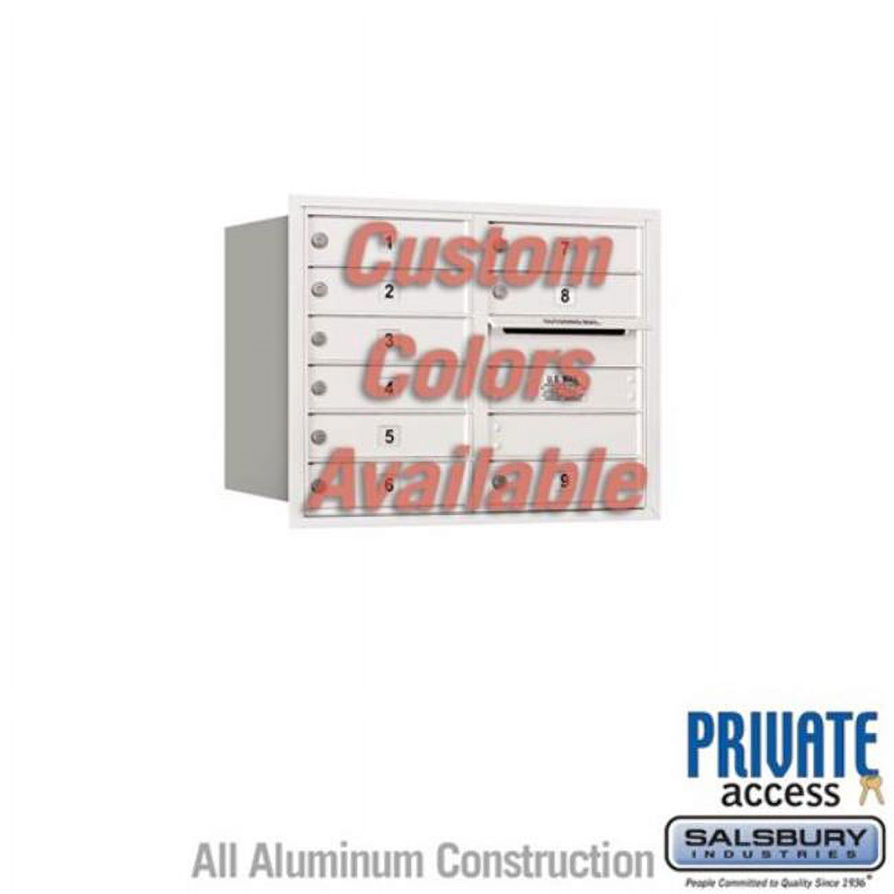 Salsbury Industries 6 Door Height Unit 23.875 in. Custom Rear Loading & Private Access Recessed ...