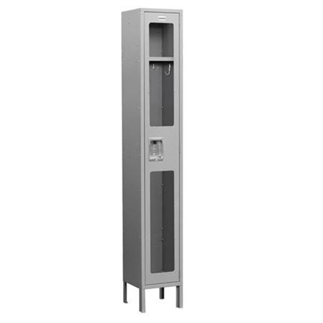 Salsbury Industries S-61162GY-U 6 ft. H x 12 in. D See-Through Metal ...
