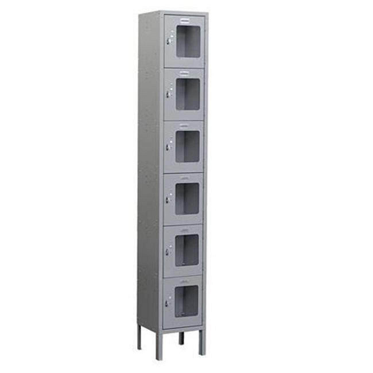 12" Wide Six Tier Box Style See-Through Metal Locker - 1 Wide - 6 Feet ...