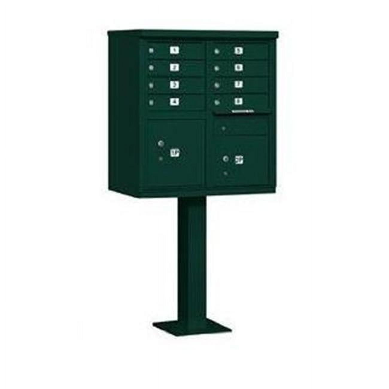Cluster Box Unit with 8 Doors and 2 Parcel Lockers in Green with USPS ...