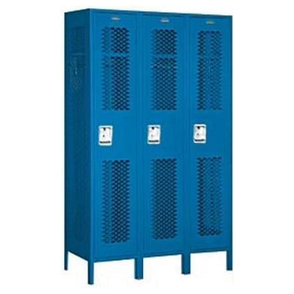 Salsbury Industries Extra Wide Vented Metal Locker - Blue - Assembled ...