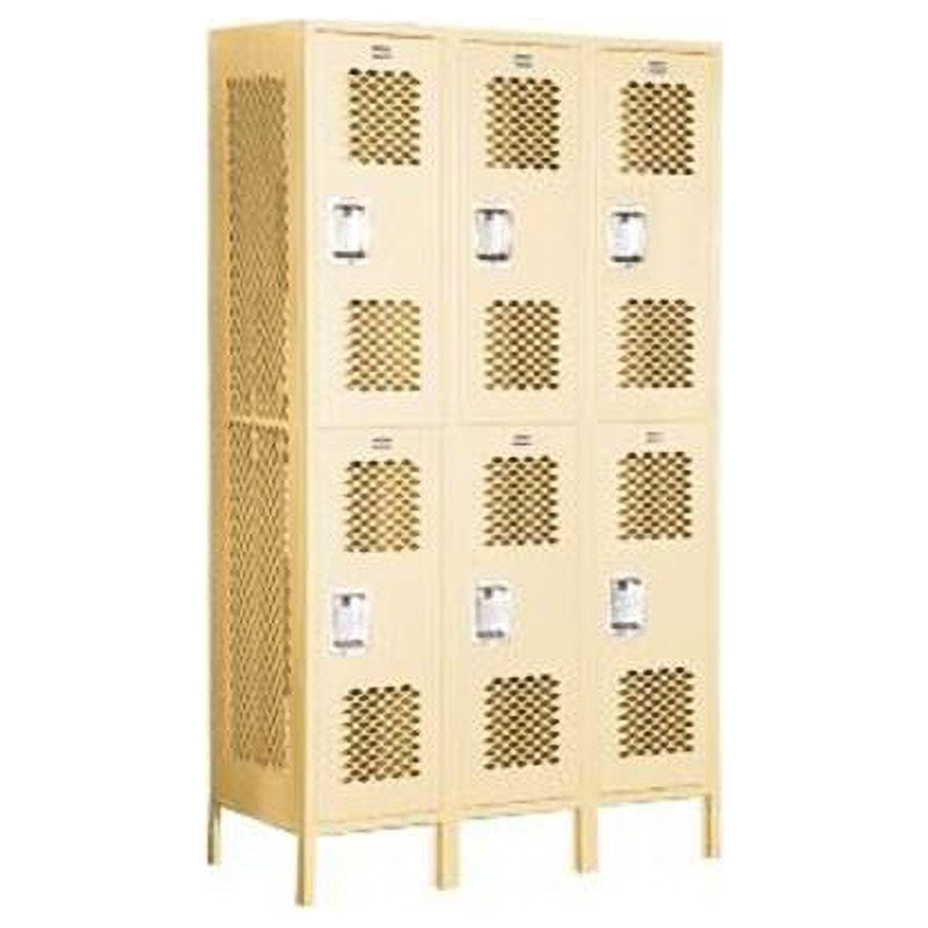 15" Wide Double Tier Vented Metal Locker - 3 Wide - 6 Feet High - 18 ...