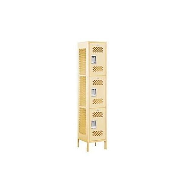 15" Wide Triple Tier Vented Metal Locker - 1 Wide - 6 Feet High - 15 ...