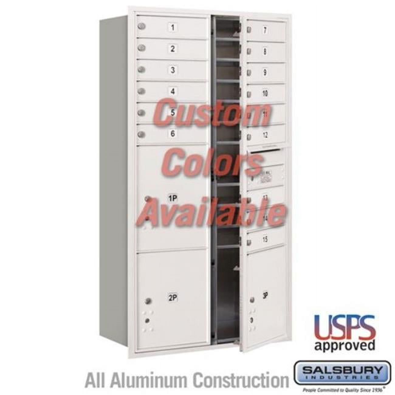 Salsbury Industries Maximum Height Unit 57.125 in. Custom Front Loading & USPS Access Recessed ...