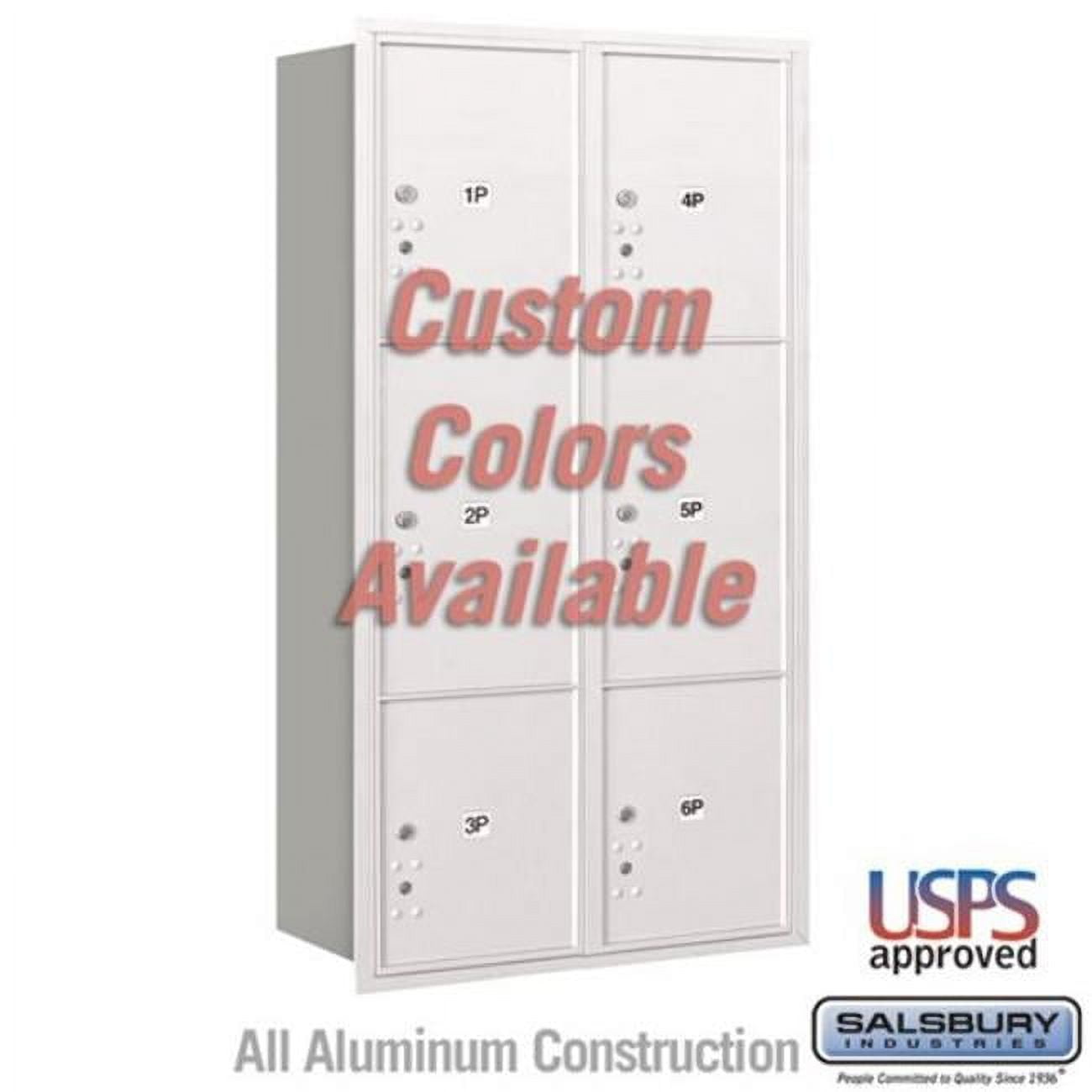 Salsbury Industries Maximum Height Unit 57.125 in. Custom Rear Loading & USPS Access Recessed ...
