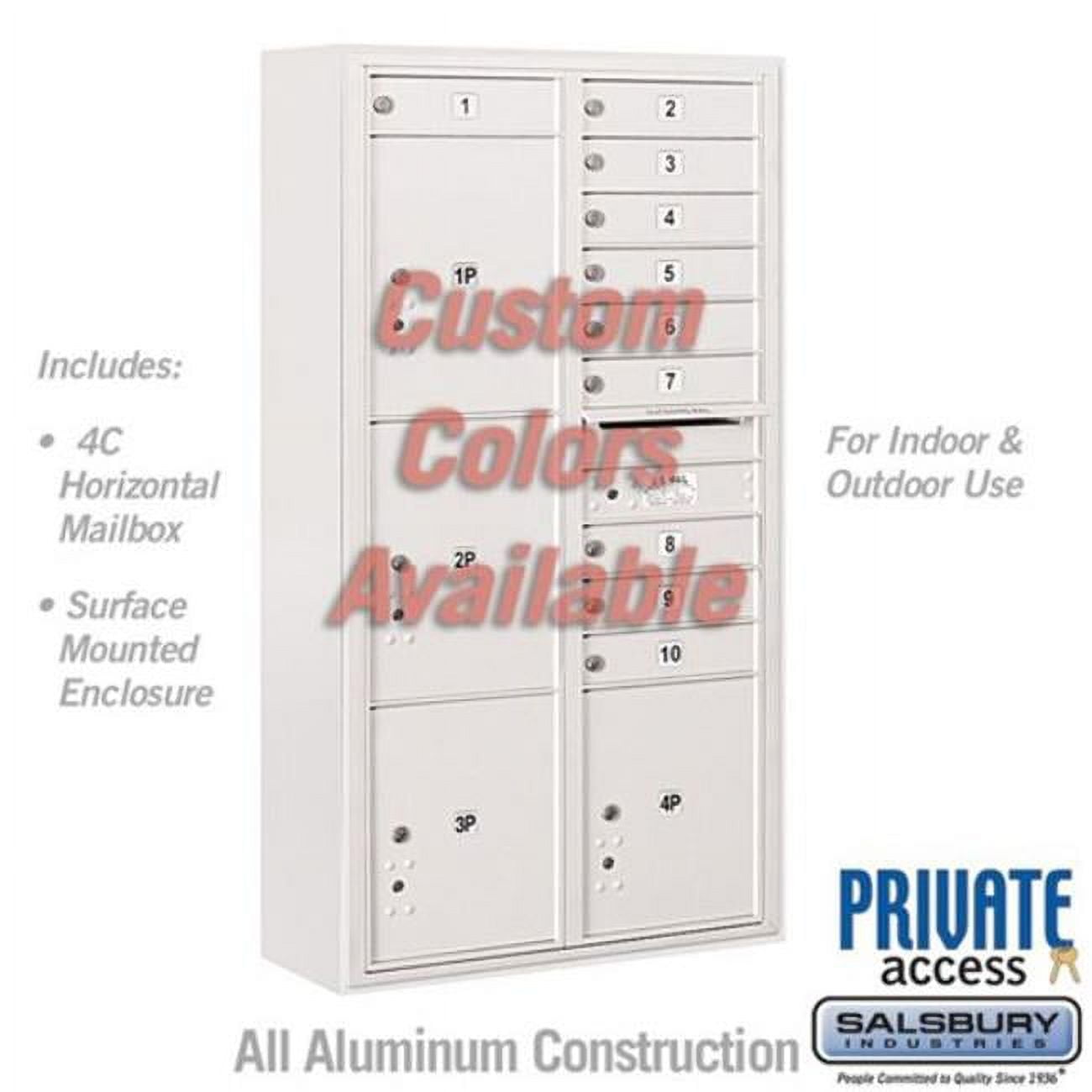 Salsbury Industries Maximum Height Unit 57.75 in. Custom Front Loading & PrivatSurface Mounted ...
