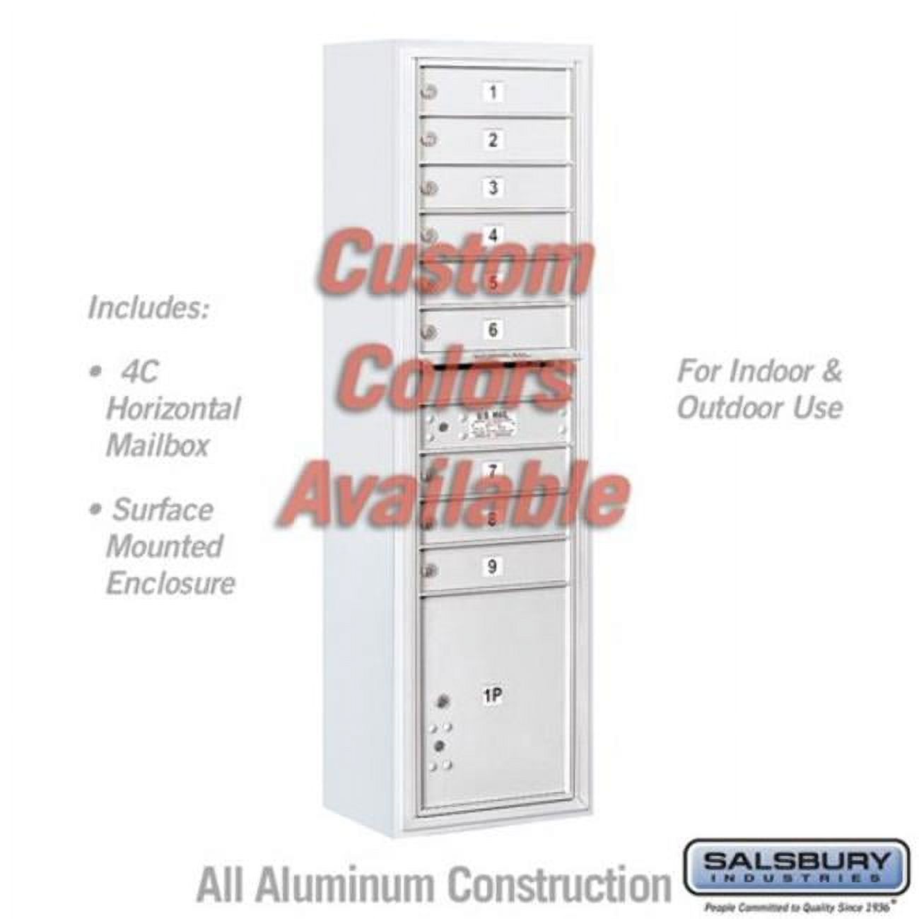 Salsbury Industries Maximum Height Unit 57.75 in., Single ColumnCustom Front Loading USPS Access ...