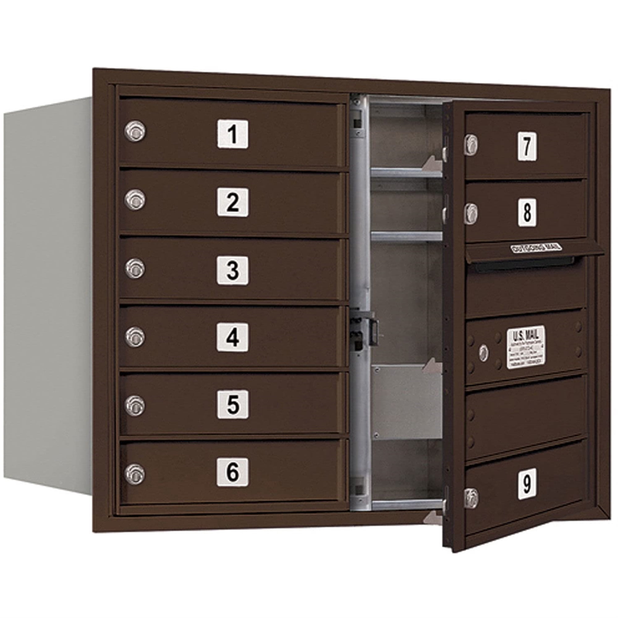 Salsbury Industries Recessed USPS 10 Door Front Load 4C Horizontal Mail ...