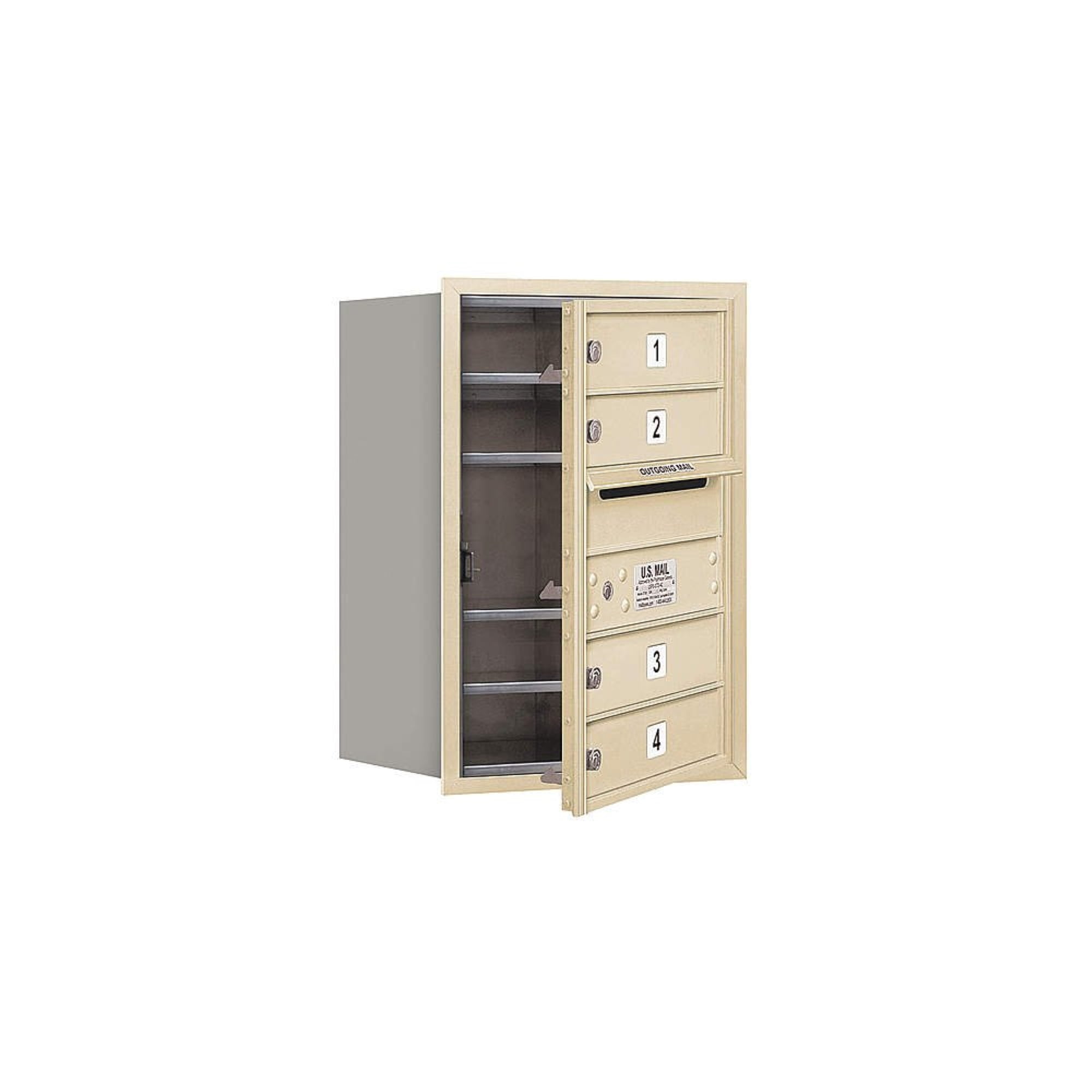 6 Door High Recessed Mounted 4C Horizontal Mailbox with 4 Doors in ...