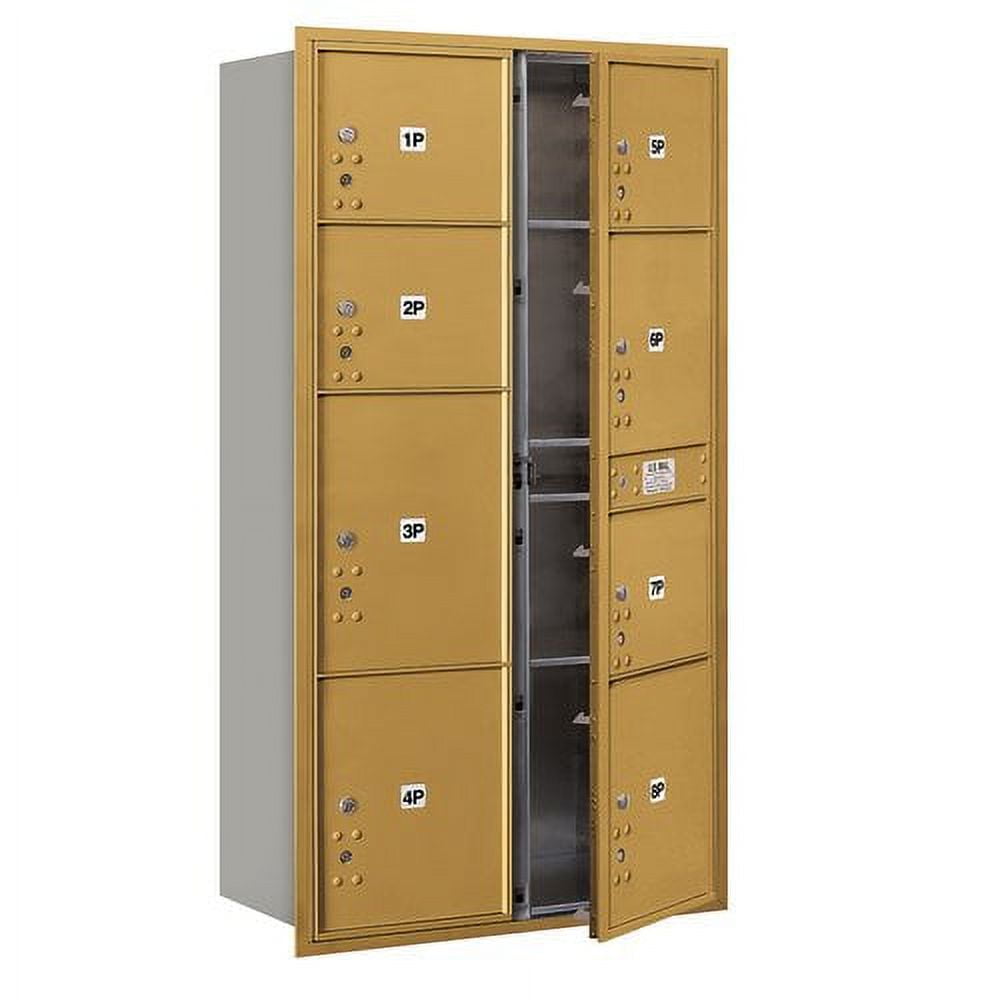 Salsbury Industries Recessed USPS Aluminum 8 Door 4C Horizontal Parcel ...