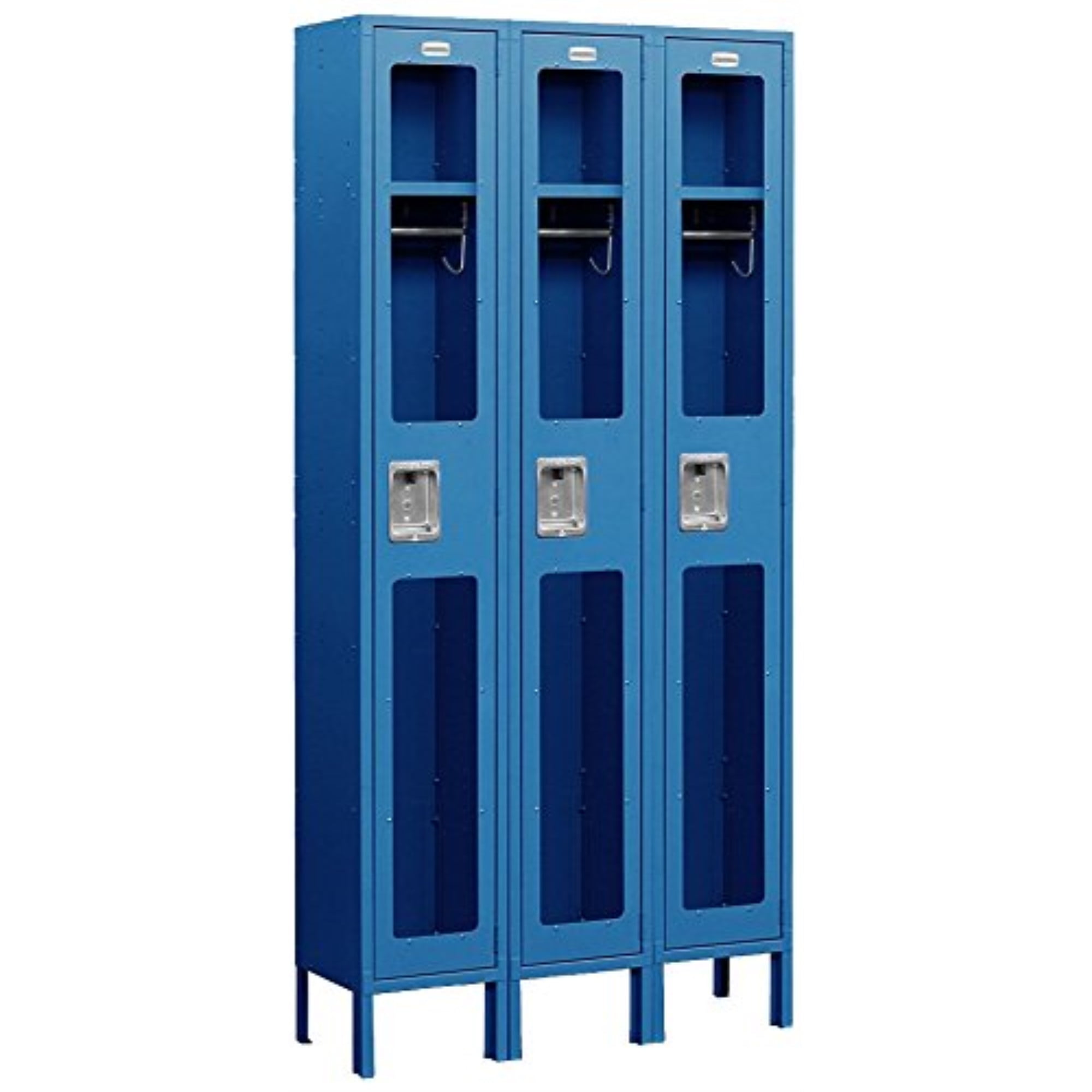 12" Wide Single Tier See-Through Metal Locker - 3 Wide - 6 Feet High ...