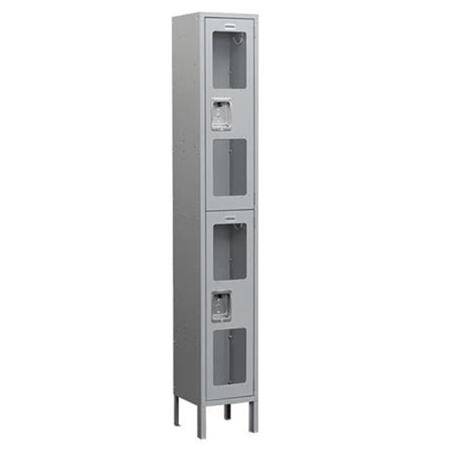 12" Wide Double Tier See-Through Metal Locker - 1 Wide - 6 Feet High ...