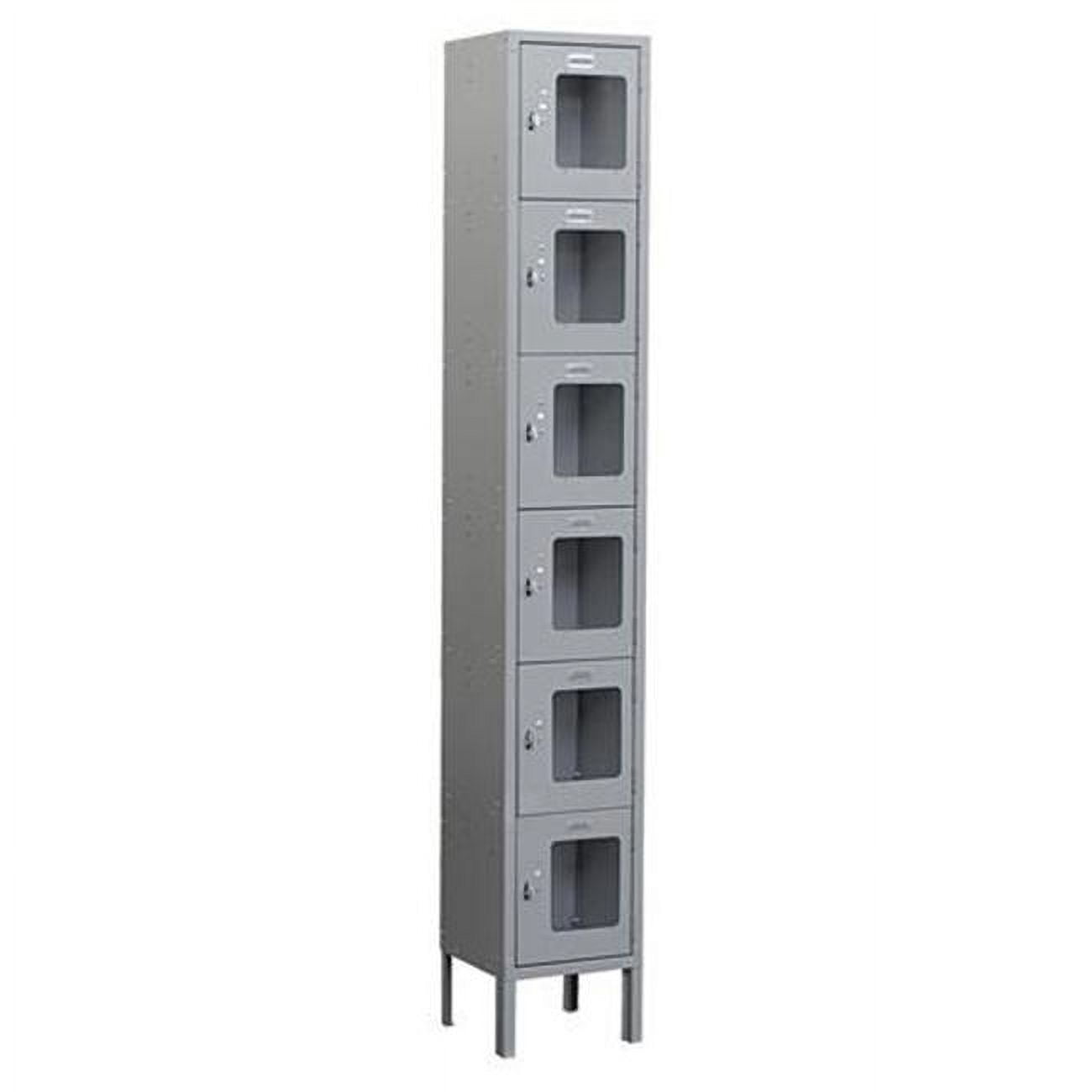 12" Wide Six Tier Box Style See-Through Metal Locker - 1 Wide - 6 Feet ...
