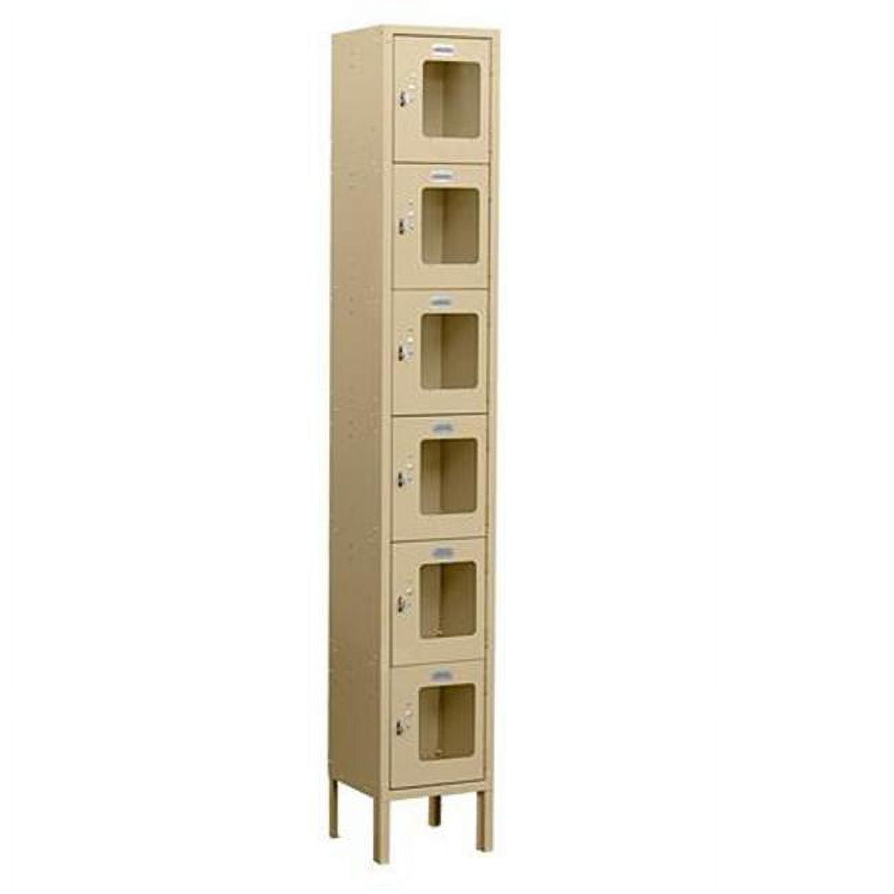 12" Wide Six Tier Box Style See-Through Metal Locker - 1 Wide - 6 Feet ...
