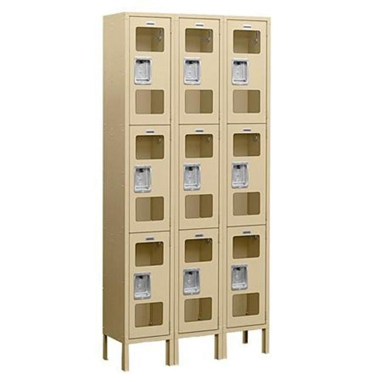 12" Wide Triple Tier See-Through Metal Locker - 3 Wide - 6 Feet High ...