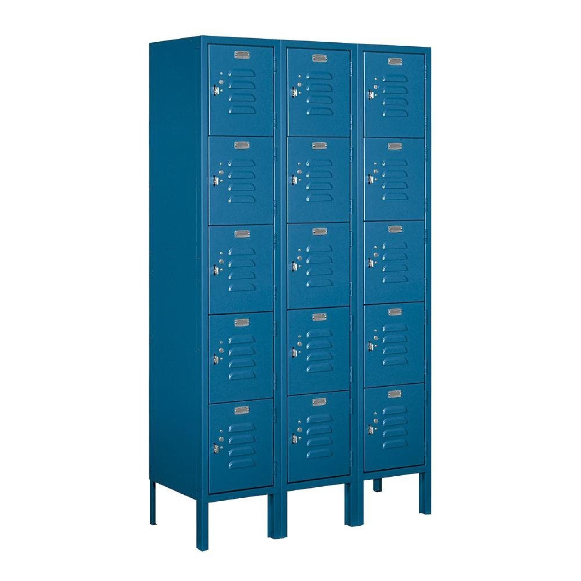 12" Wide Five Tier Box Style Standard Metal Locker - 3 Wide - 5 Feet ...