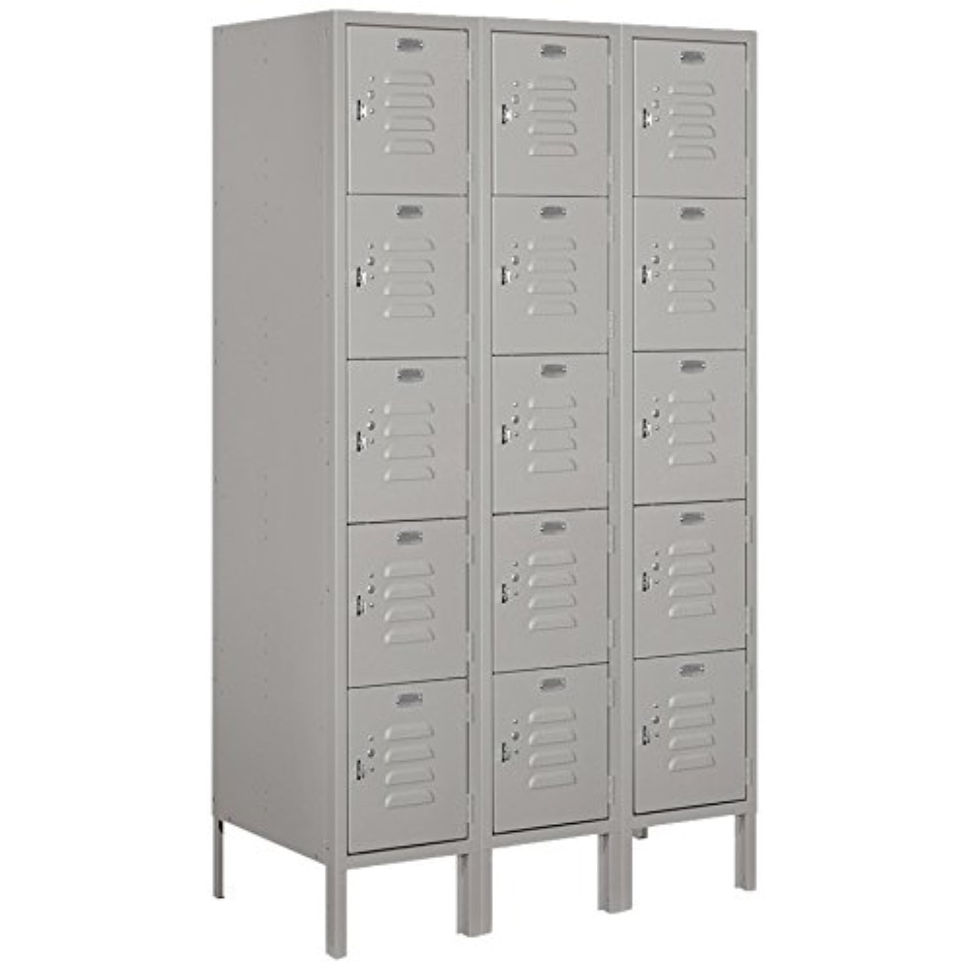 12" Wide Five Tier Box Style Standard Metal Locker - 3 Wide - 5 Feet ...