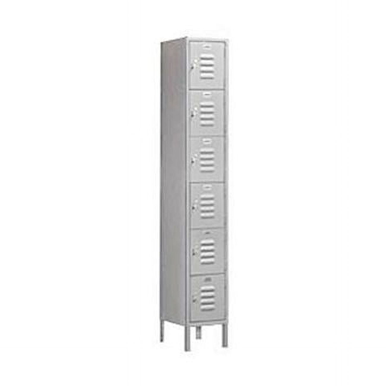 12" Wide Six Tier Box Style Standard Metal Locker - 1 Wide - 6 Feet ...