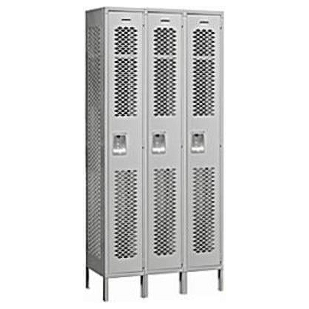 Salsbury Industries Vented Metal Locker - Single Tier 3 Wide - Gray ...