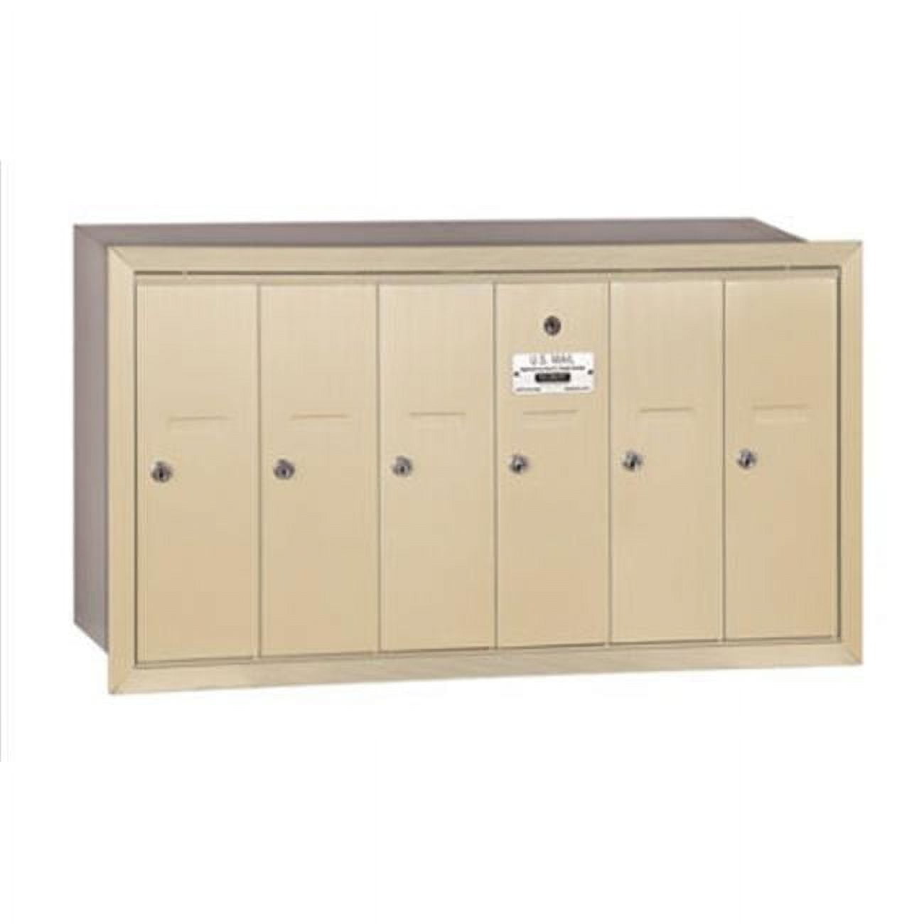 Vertical Mailbox - 6 Doors - Sandstone - Recessed Mounted - USPS Access ...