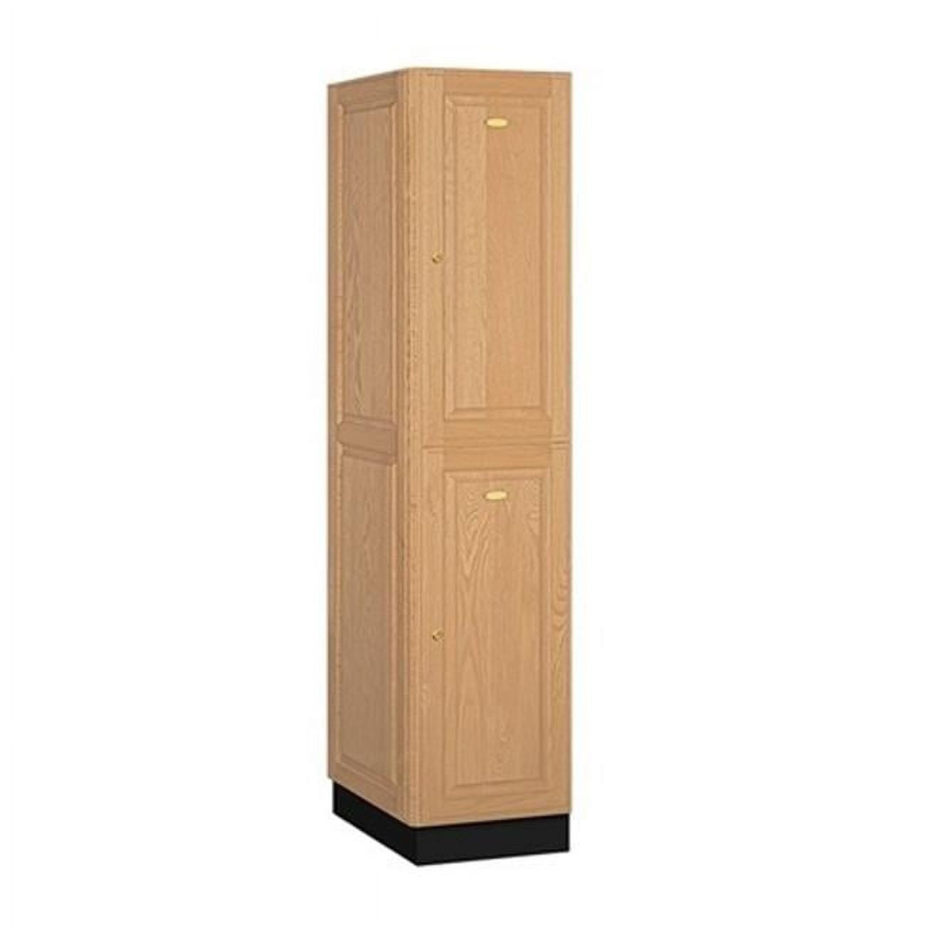 Salsbury Solid Oak Executive Wood Locker Double Tier - 1 Wide - 6 Feet ...