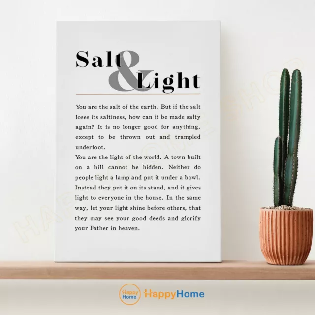 Salt And Light Wall Art Matthew 5:13-16 Bible Verse Print Scripture Art ...