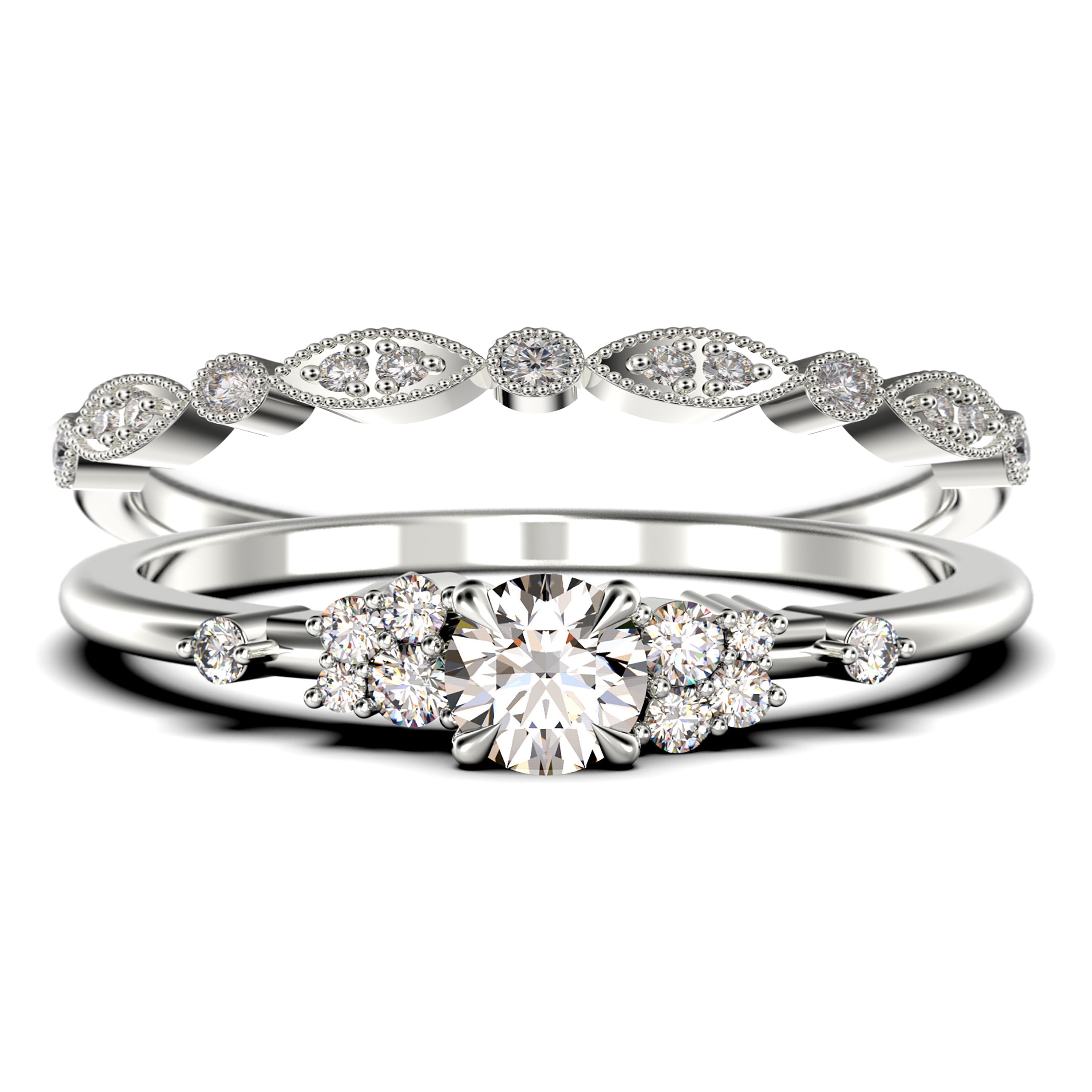 Salt And Pepper Minimalist 1.25 Carat Round Cut Diamond Moissanite ...