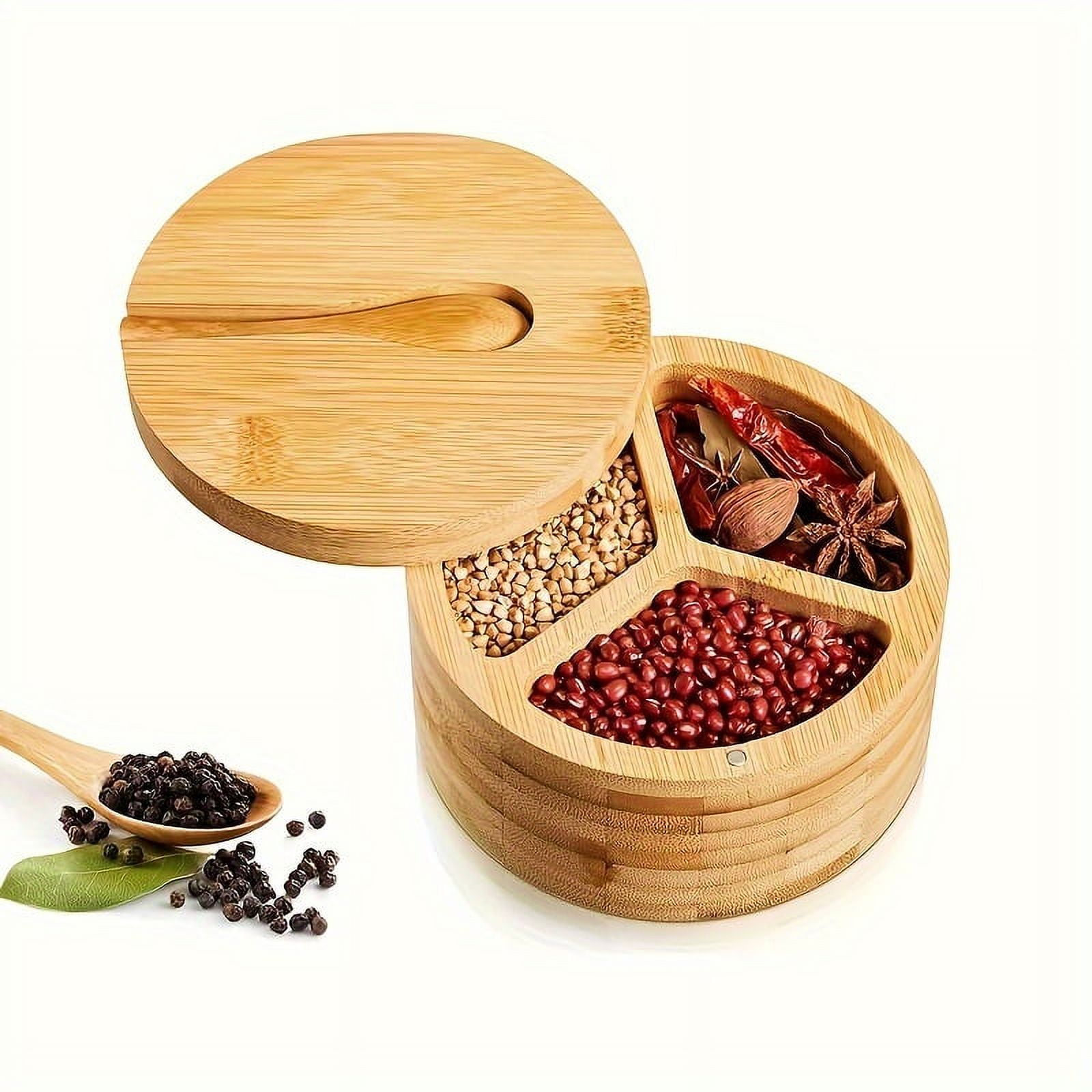 Salt Box, Bamboo Salt Box, Salt Cellar, Bamboo Salt Cellar, Wooden ...