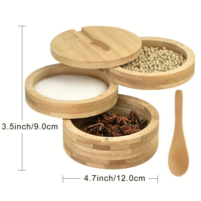 Salt Box, Bamboo Salt Box, Salt Cellar, Bamboo Salt Cellar, Wooden ...