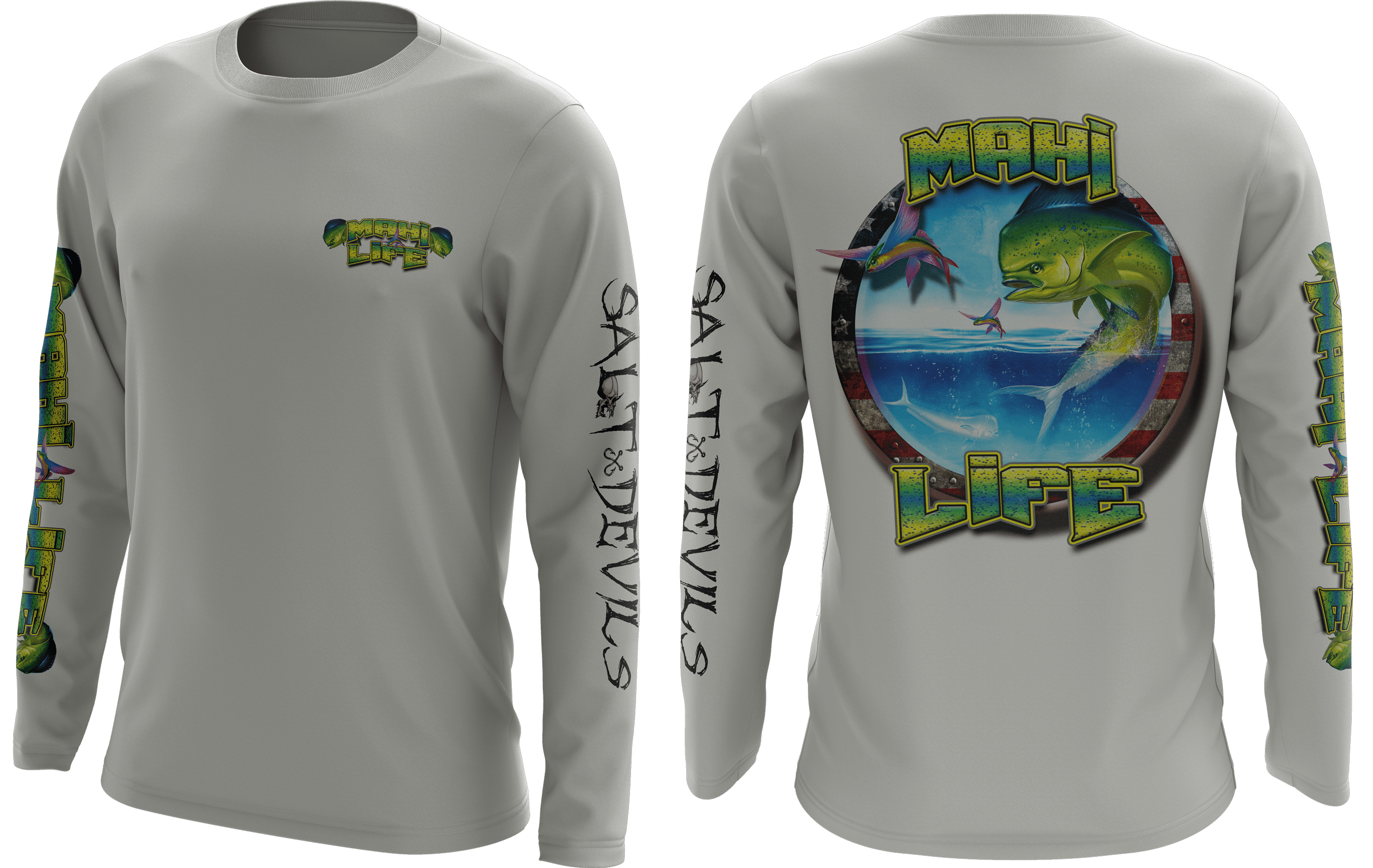 Salt Devils - Mahi Life Long Sleeve Performance Shirt - Walmart.com
