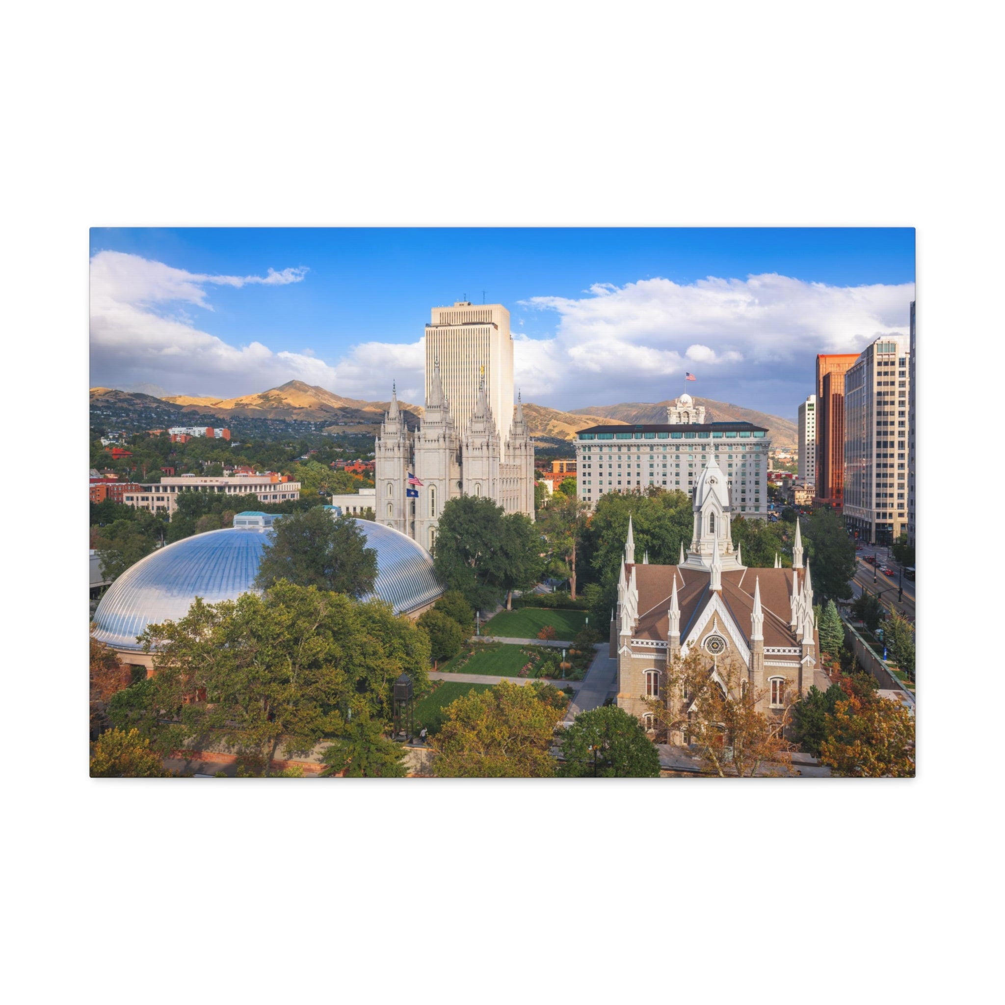 Salt Lake City Daytime Skyline Canvas Artwork Breathtaking Stunning ...