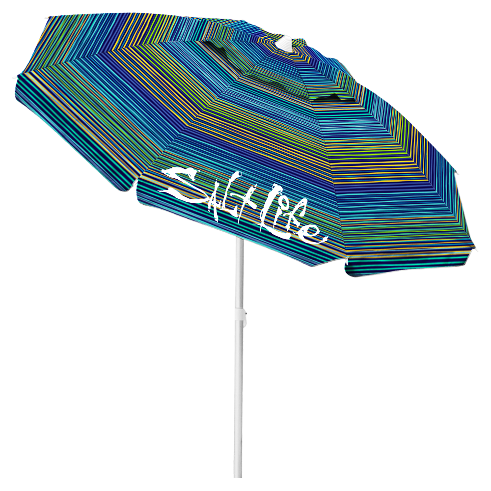 Salt Life 6.5ft Beach Umbrella with UV Sun Protection, UPF 50+, Heavy ...