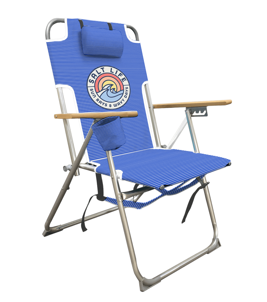 Salt Life Horizon Premium Beach Chair, 4 Position Reclining, Shoulder ...
