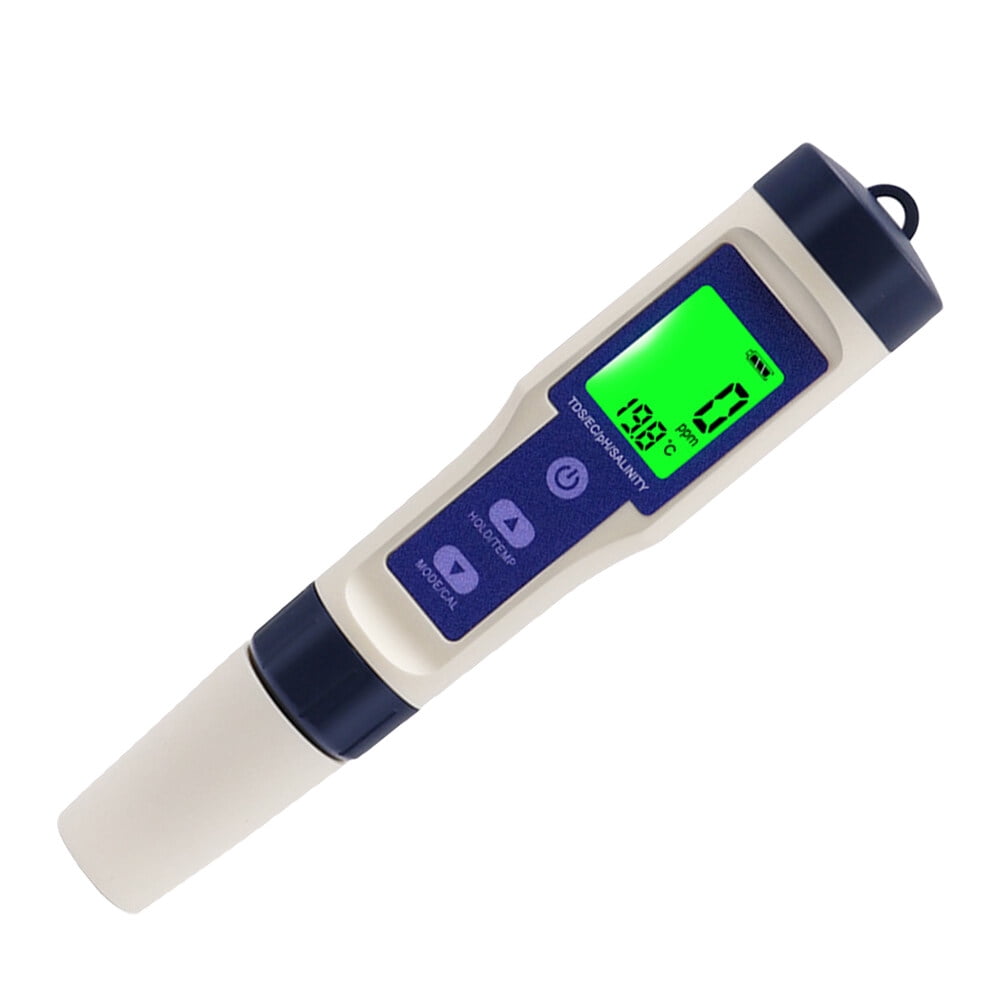 Salt Meter for Pools Water Quality Tester 5-in-1 Digital Portable ...
