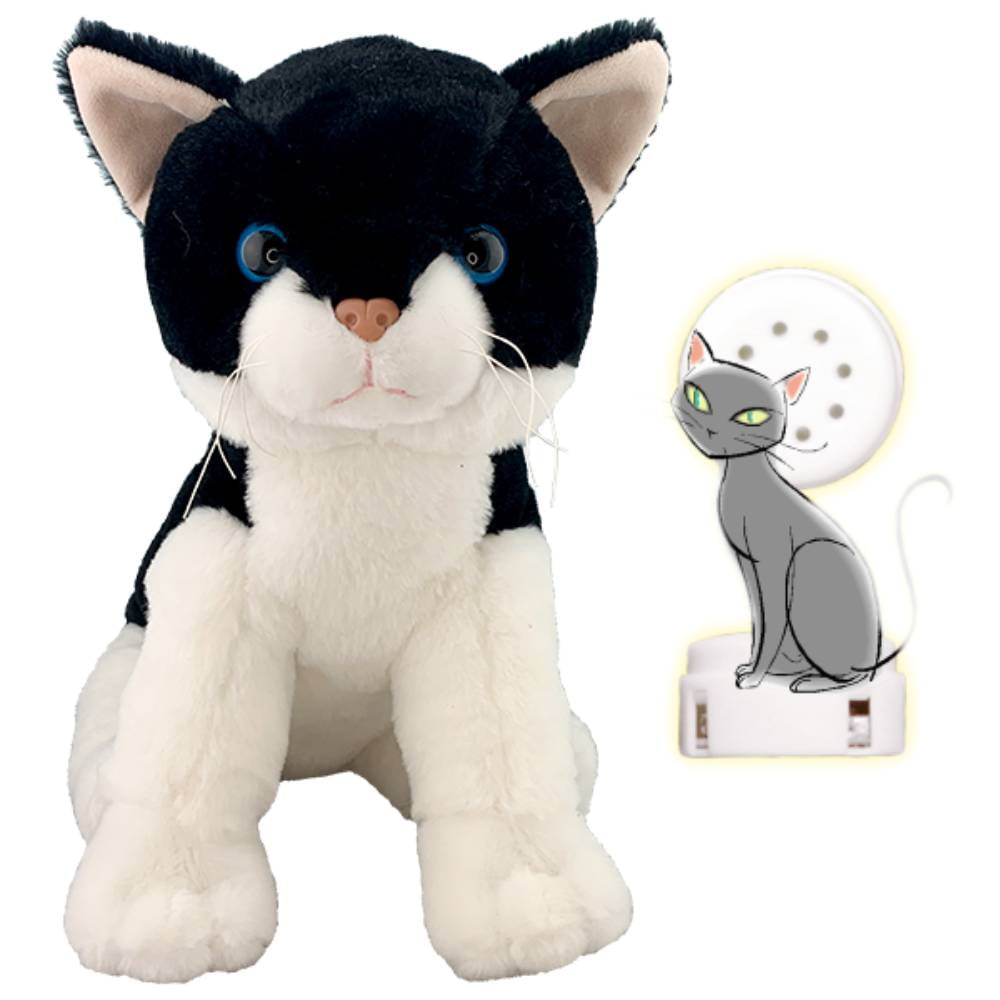 Salt N Pepper Cat 8-Inch Plush Toy with Pre-Recorded Cat Sound ...