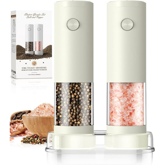 Salt and Pepper Grinder Set Electric Adjustable Coarseness Salt Pepper ...