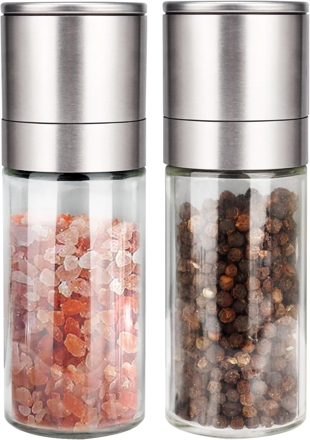 Salt and Pepper Grinder Set, Pepper Mill, Sea Salt Shaker Grinder ...